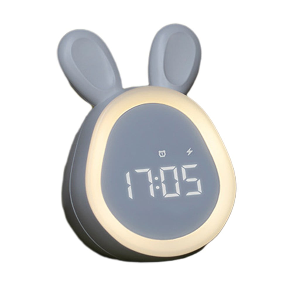 Kid Rabbit Alarm Clock With Night Light Stepless Dimming Led Digital ...