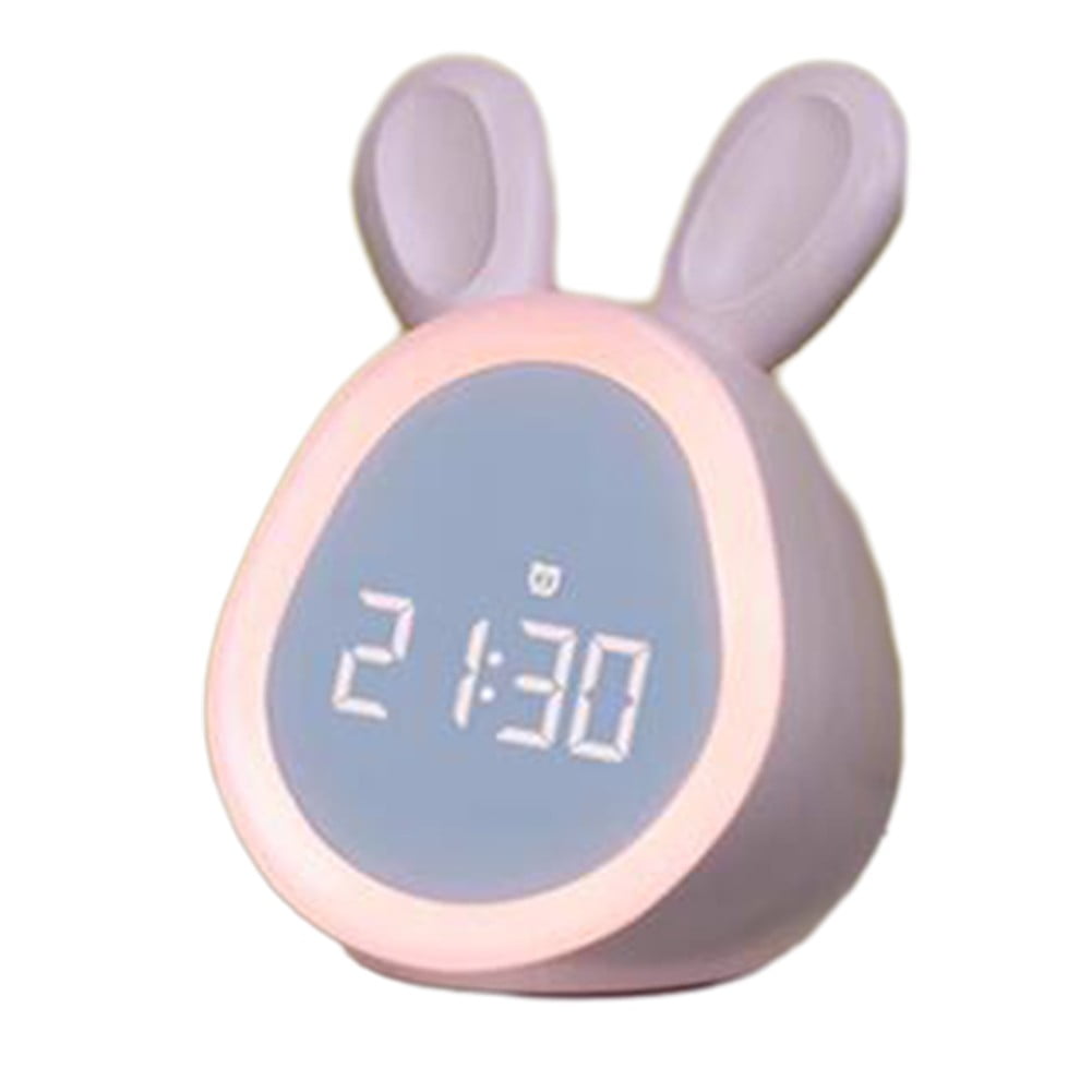 Kid Rabbit Alarm Clock with Night Light Stepless Dimming Led Digital ...