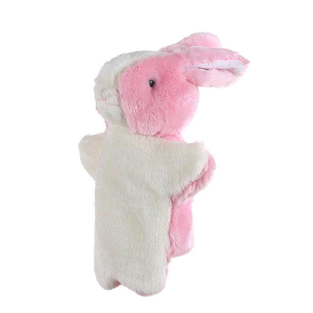 Toyandona Plush Rabbit Hand Puppets for Kids Soft Pink Animal Toy to ...