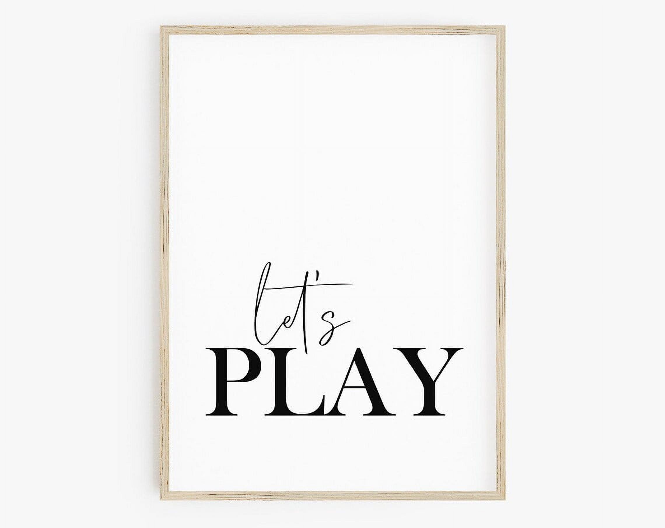 Kid'S Room Sign, Let'S Play Wall Art Print, Nursery Decor, Large ...
