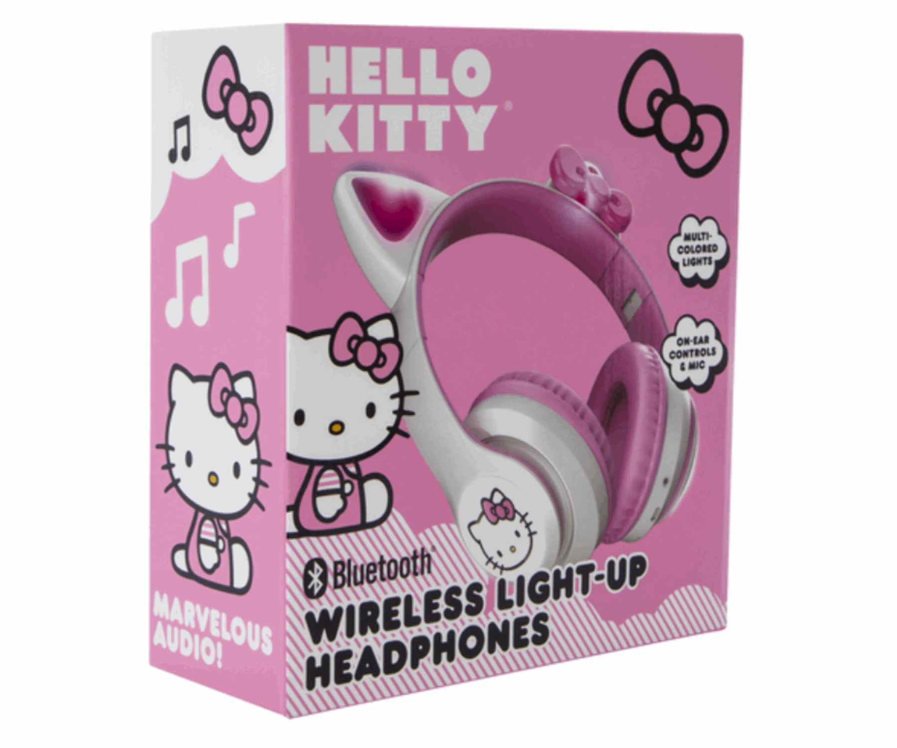 Hello Kitty Bluetooth Wireless Headphones, Light-Up & Foldable with ...