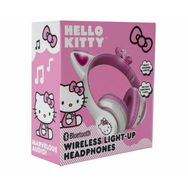 Hello Kitty Bluetooth Wireless Headphones, Light-Up & Foldable with ...