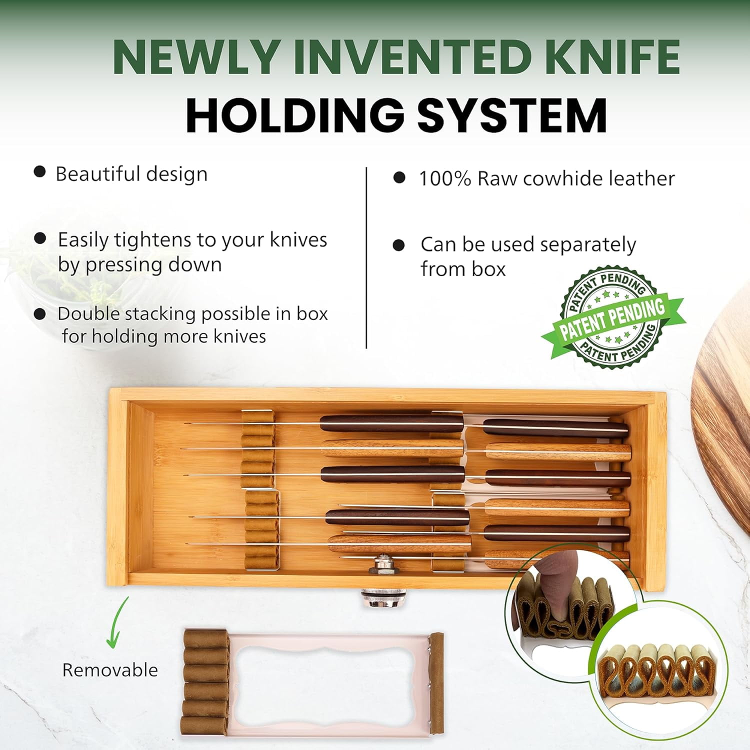 Kid Safe In-Drawer Bamboo Knives Holder & Organizer. Multi Purpose Lock ...