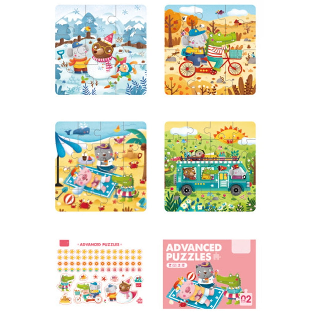 Kid Self-assembly Puzzles Jigsaw Game Cognition Cartoon Learning Toy ...