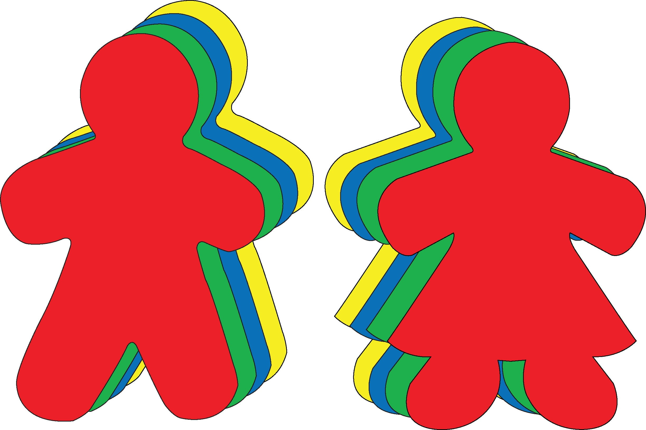 SHAPES ETC. Kid Shape Set Assorted Color Super Cut-Outs- 8” x 10 ...