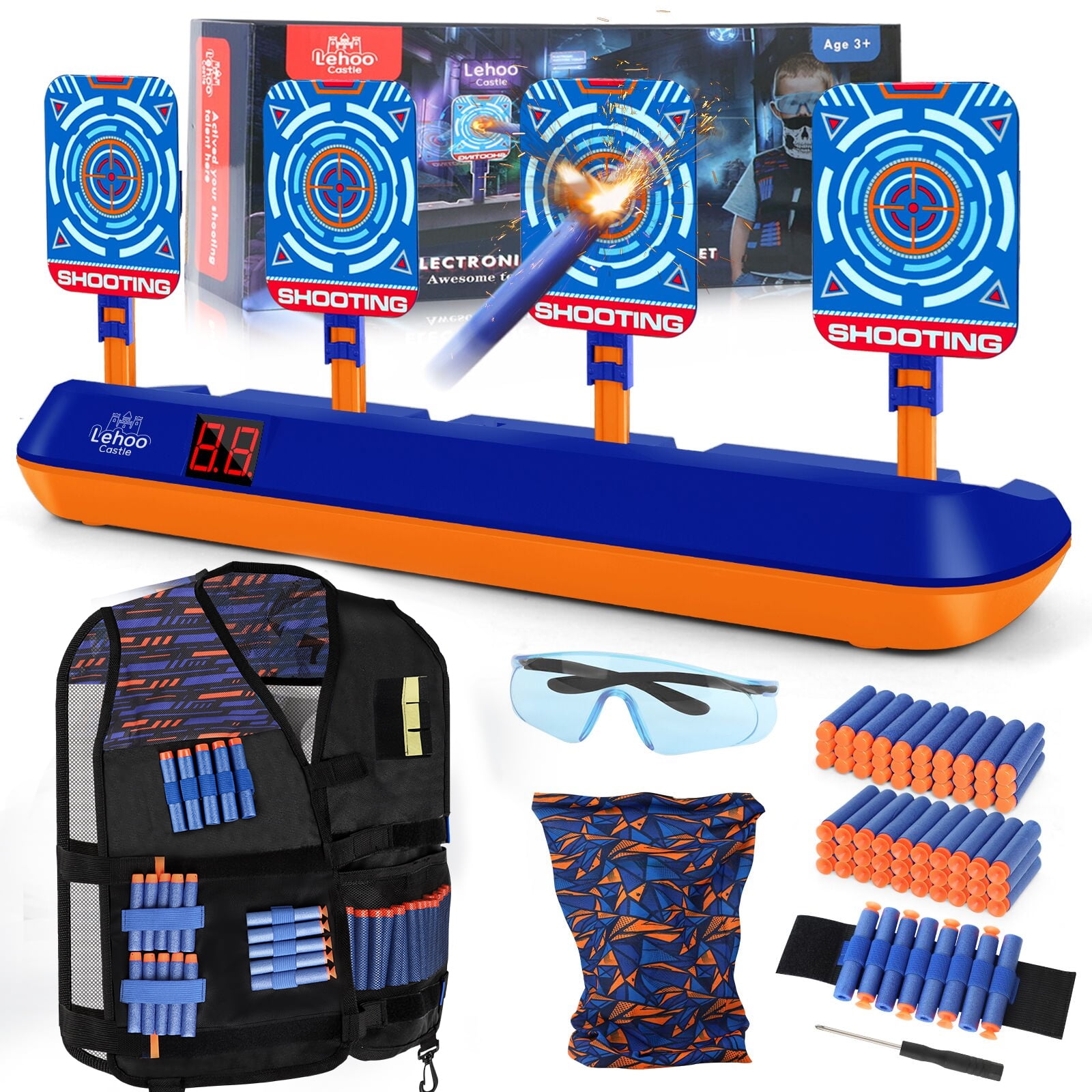 Kid Shooting Targets for Nerf with Auto-Reset, 4 Electronic Digital ...
