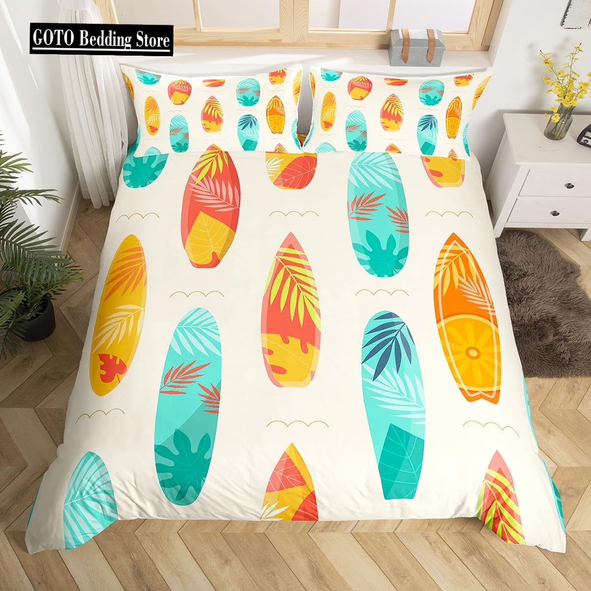 Kid Summer Gnome Duvet Cover Double King Surfboard Lifebuoy Comforter ...