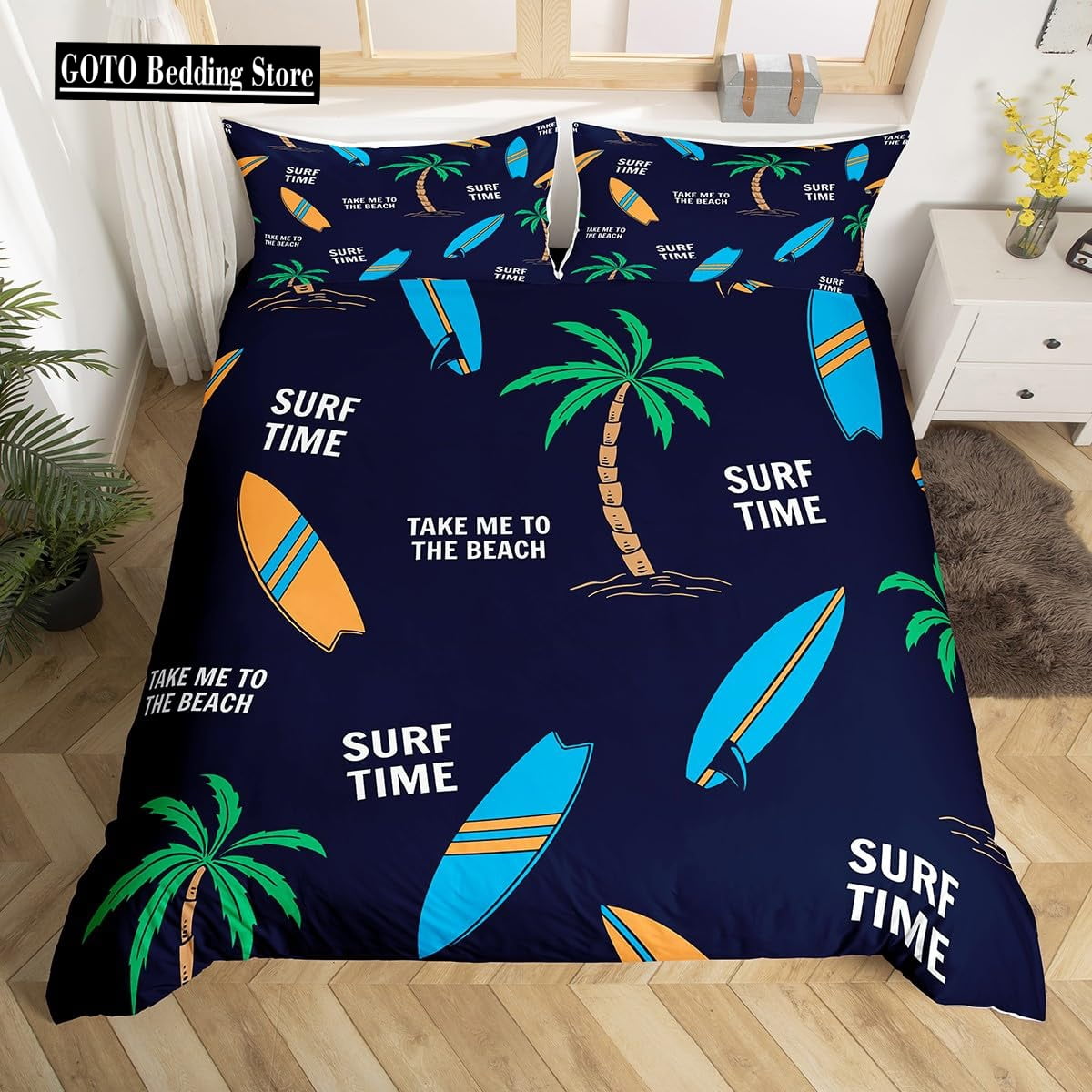 Kid Summer Gnome Duvet Cover Double King Surfboard Lifebuoy Comforter ...