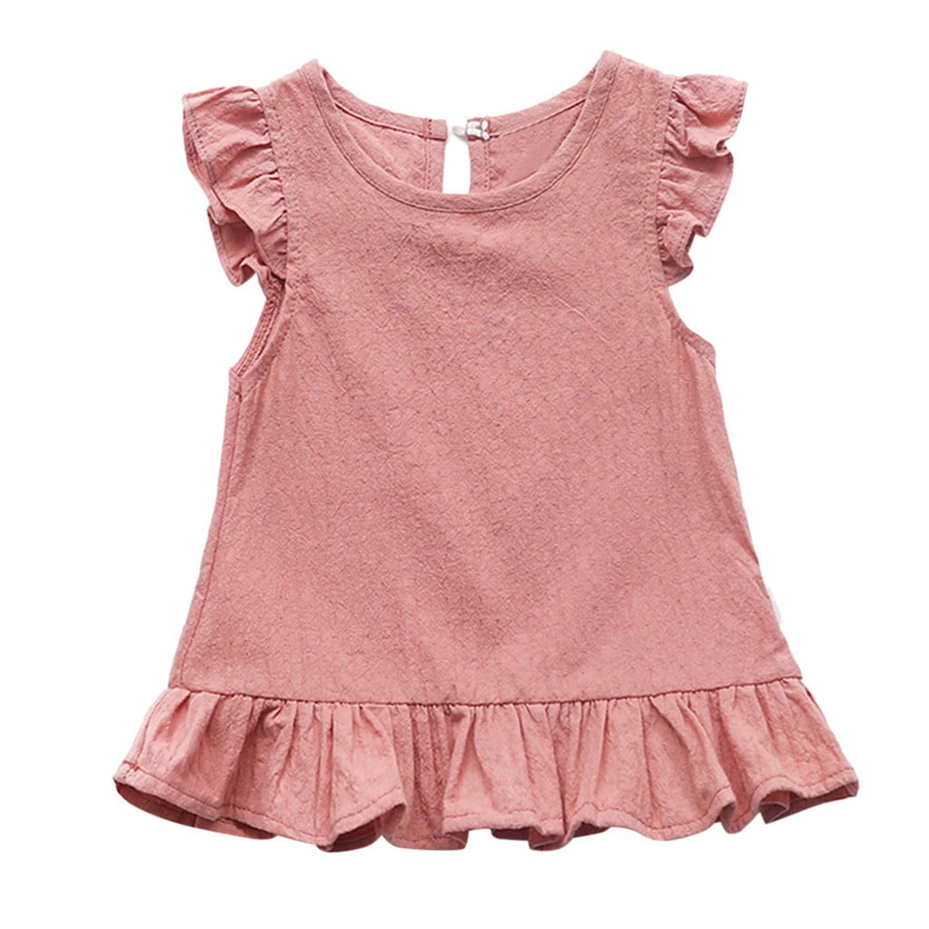 Kid T-Shirts Solid Color Cartoon Top Cotton Clothes Sleeve Fly Color ...