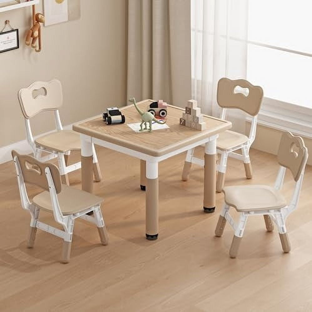 Kid Table and Chairs, Height Adjustable Childrens Table and Chair Set ...