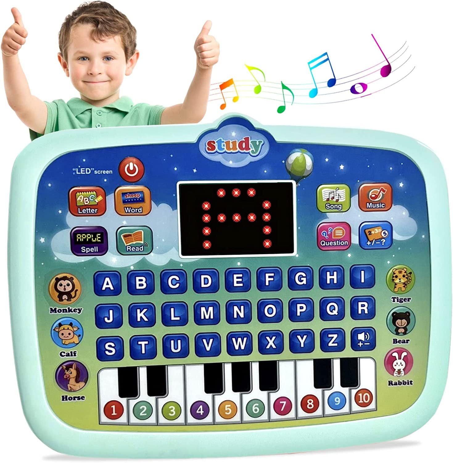 Smart Touch Kid Tablet: Toddler Learning Pad, Teach Music/Piano/ABC ...