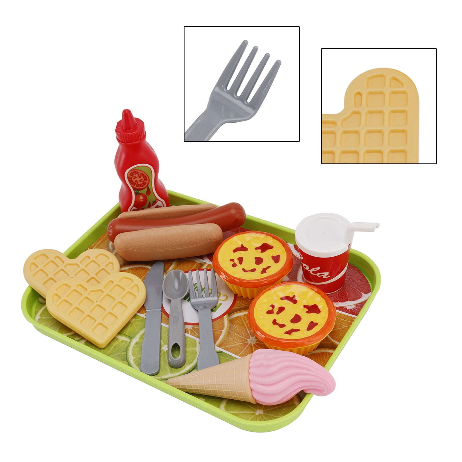 Kid Tart Waffles Ice Cream Drink Play Food Kitchen Set Children Toy Set ...