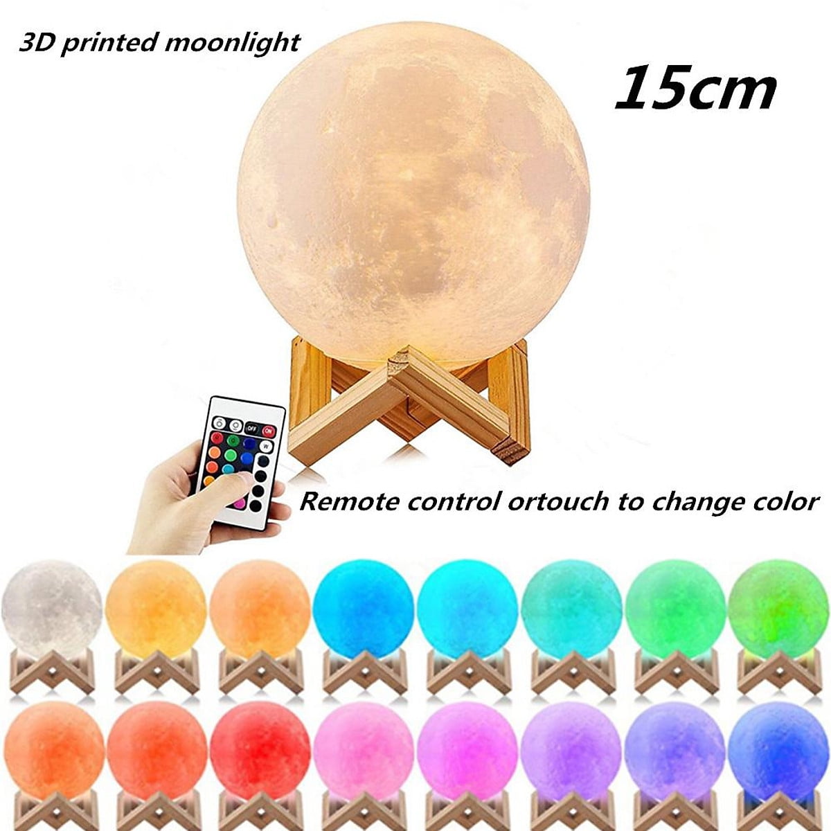 Kid Universe 3D LED Moon Lamp, Night Light with Remote, 8 in. Outer ...