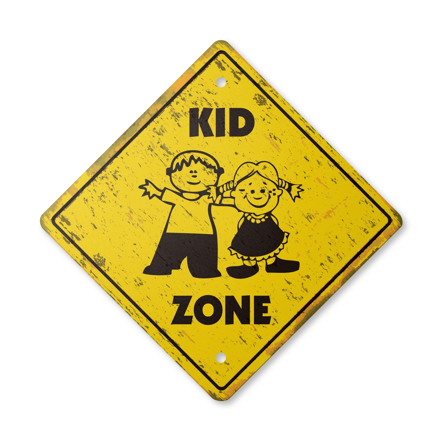 Kid Vintage Crossing Sign Zone Xing | Indoor/Outdoor Plastic | 17" Tall ...