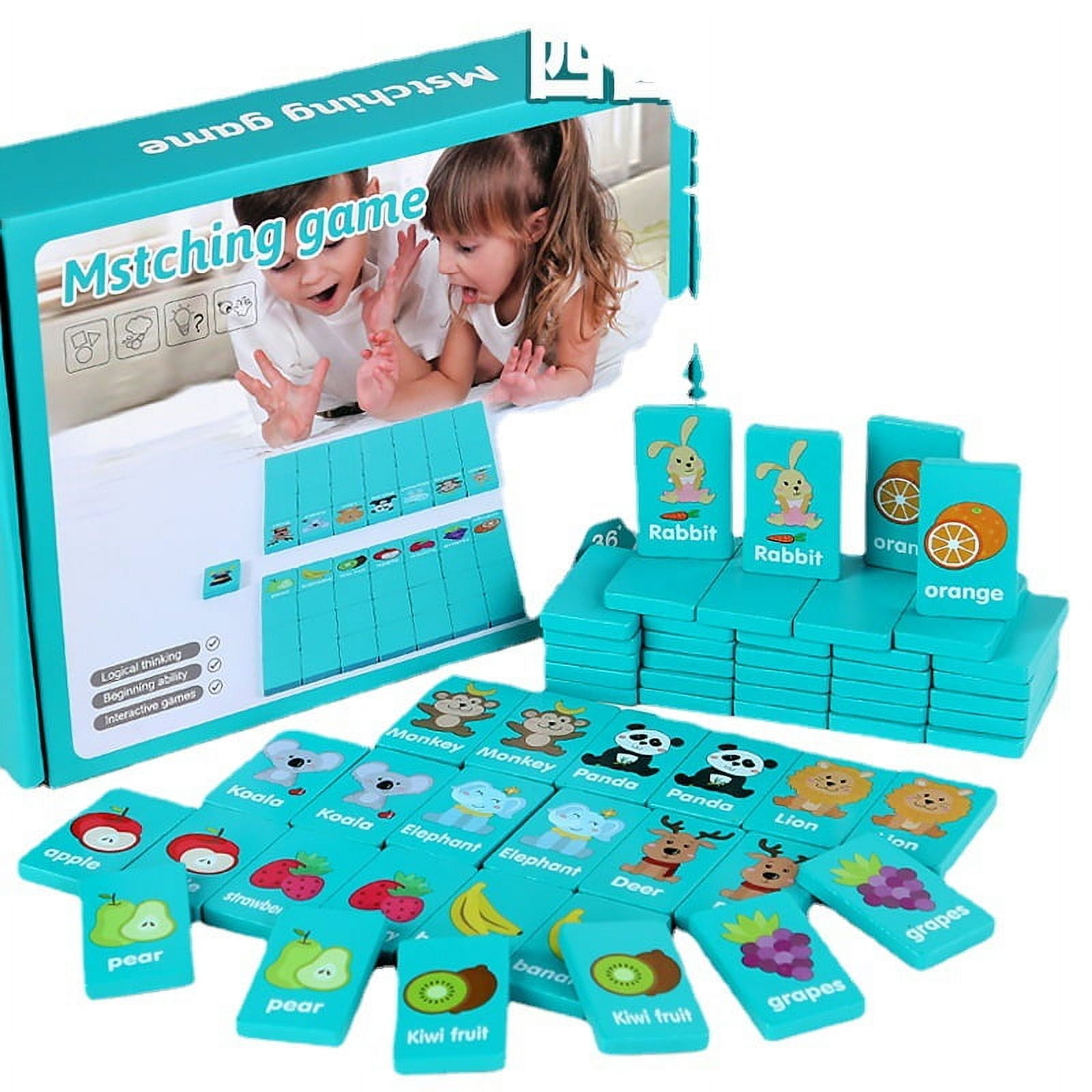 Kid Wooden Memory Solitaire Matching Mahjong Game Party Family Board ...