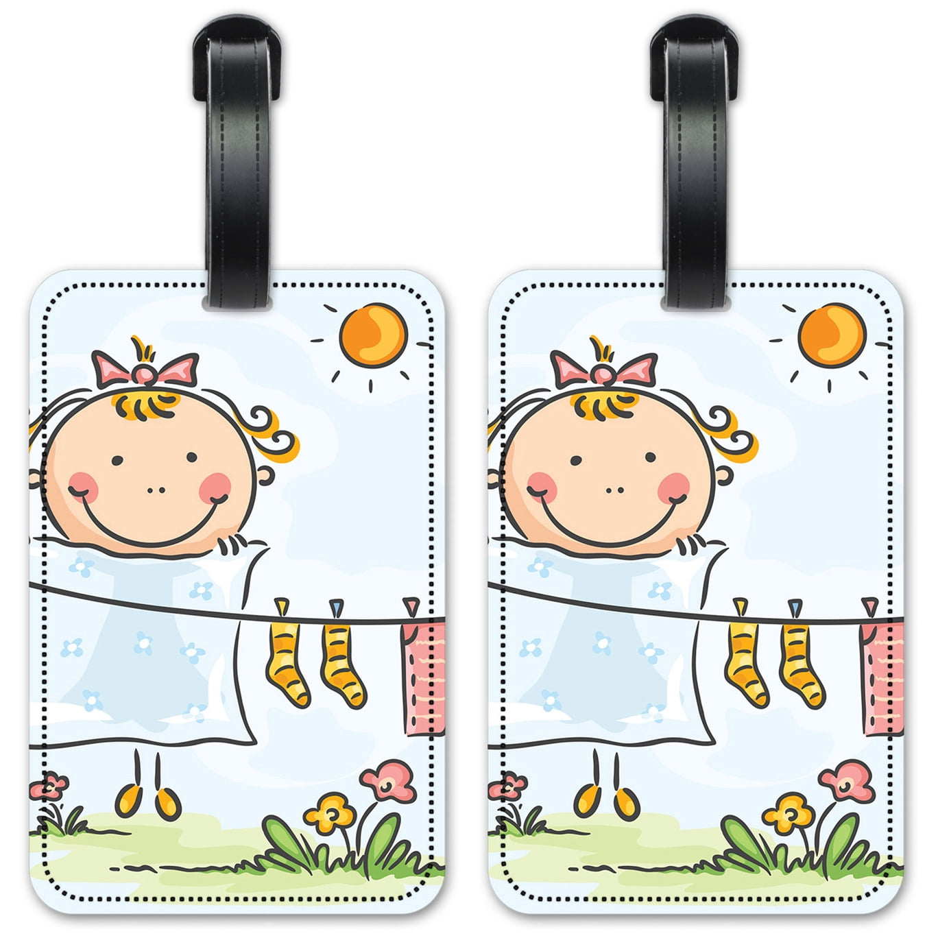 Kid doing Laundry - Luggage ID Tags / Suitcase Identification Cards ...