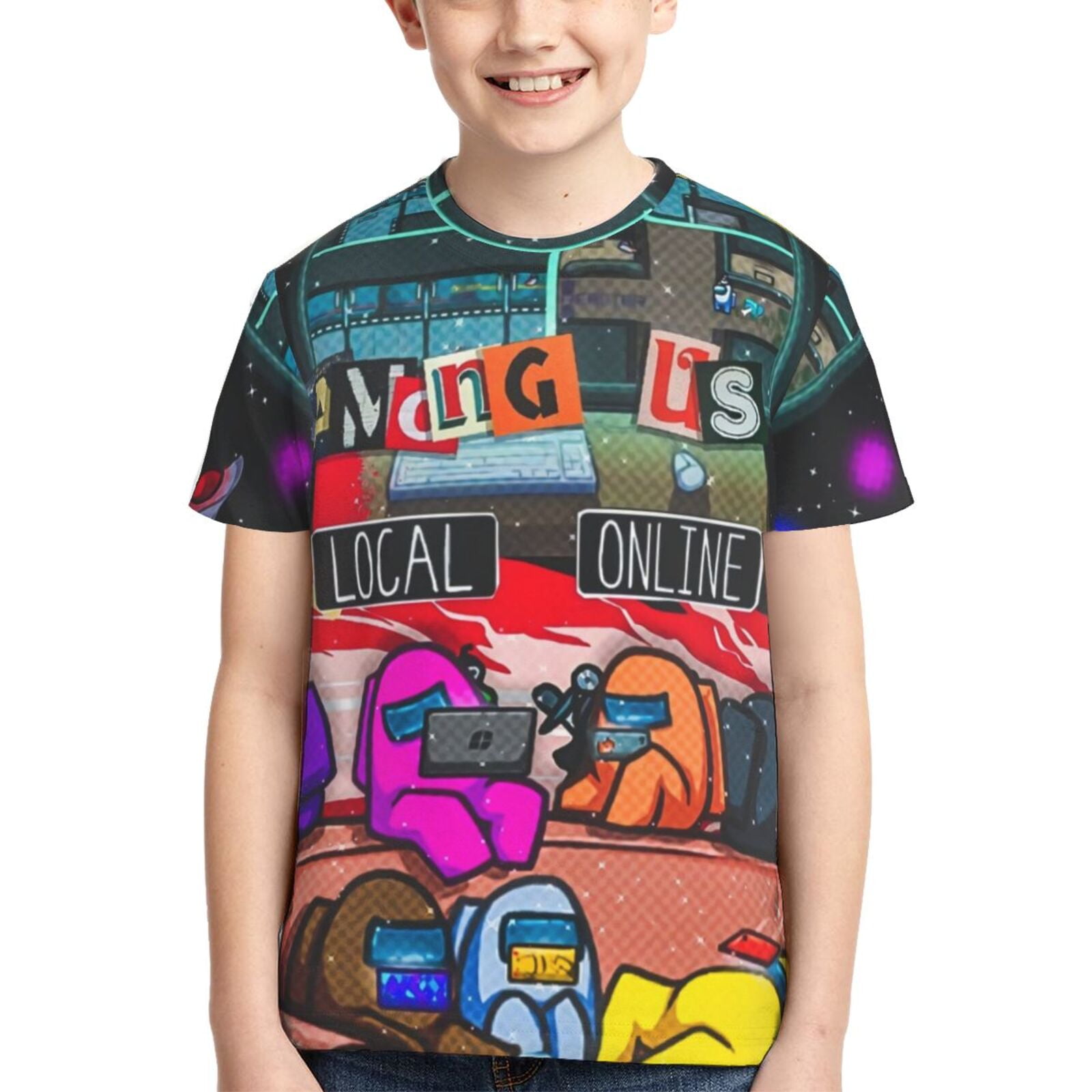 Kid's Among-Us Gaming Short Sleeve T-Shirt for Kids Boys Teens 6-16 ...