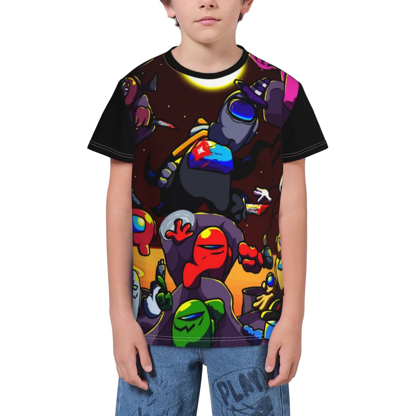 Kid's Among Us Vs Impostor Crewmate Short Sleeve T-Shirt for Kids Boys ...