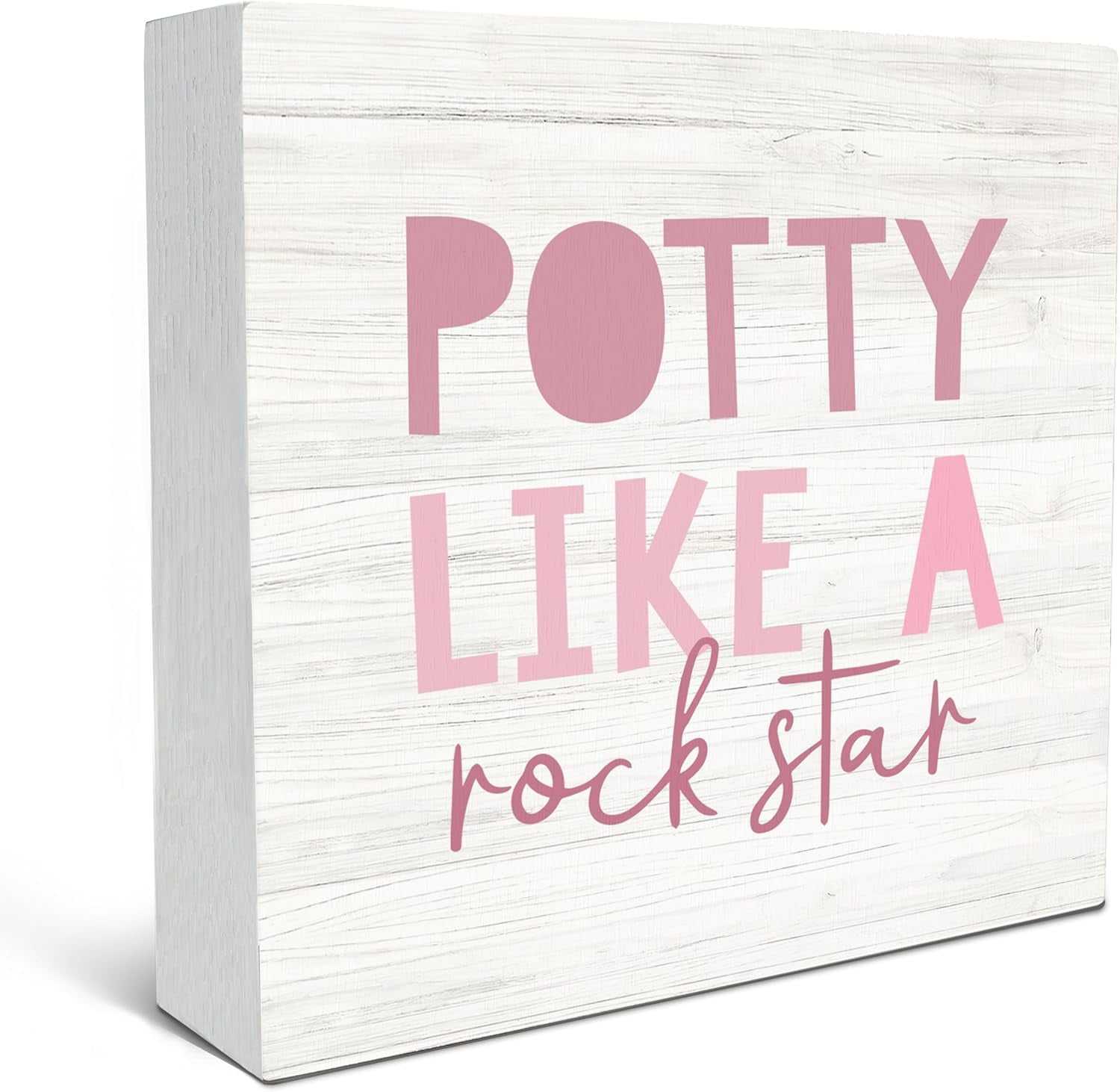 Kid's Bathroom Quote Potty Like a Rock Star Wood Box Sign Desk Decor ...