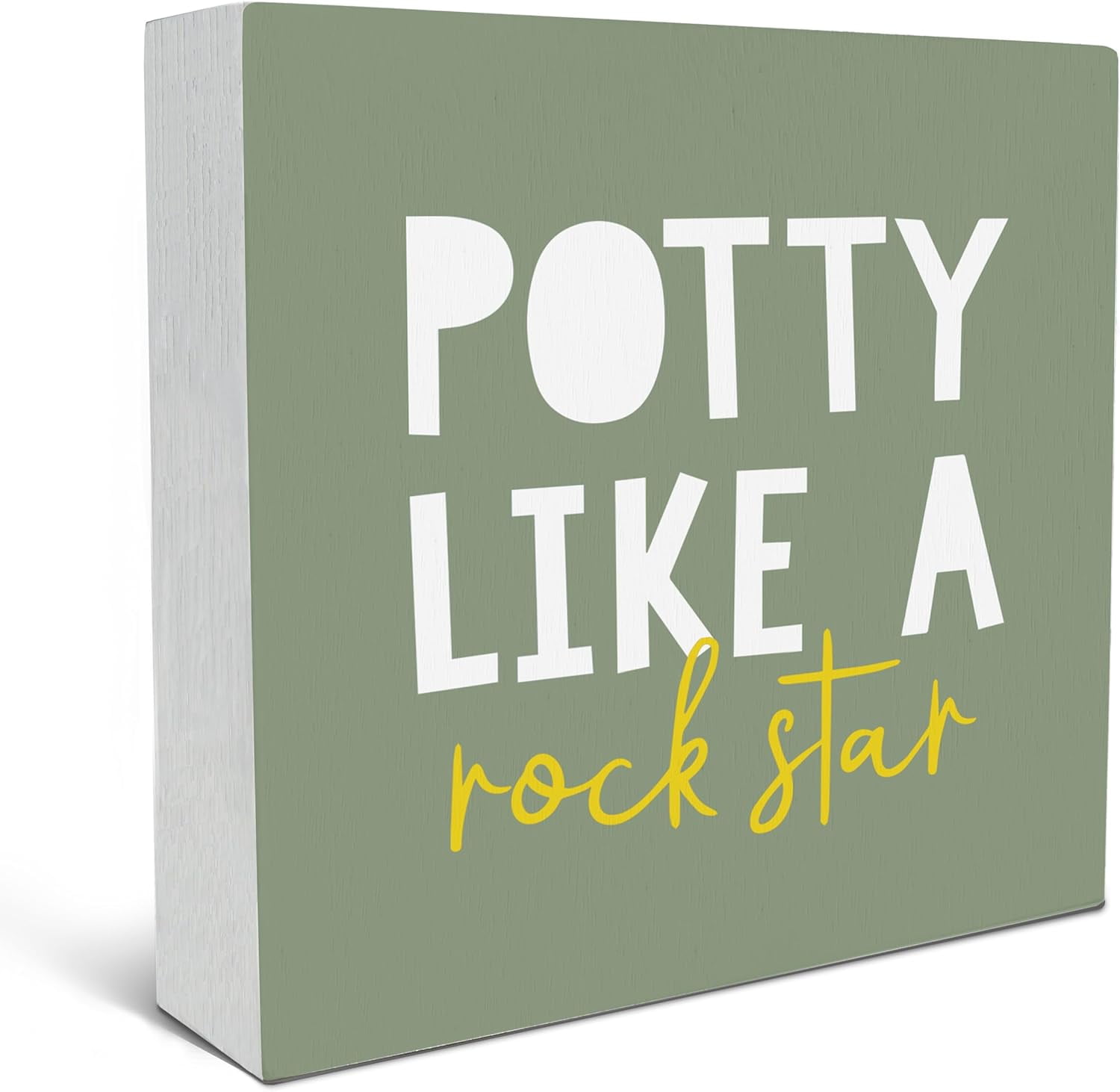 Kid's Bathroom Quote Potty Like a Rock Star Wood Box Sign Desk Decor ...