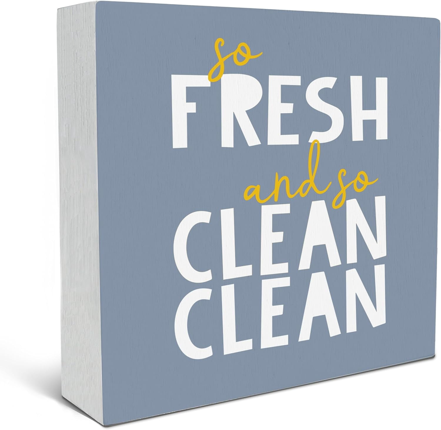 Kid's Bathroom Quote So Fresh So Clean Wood Box Sign Desk Decor Funny ...