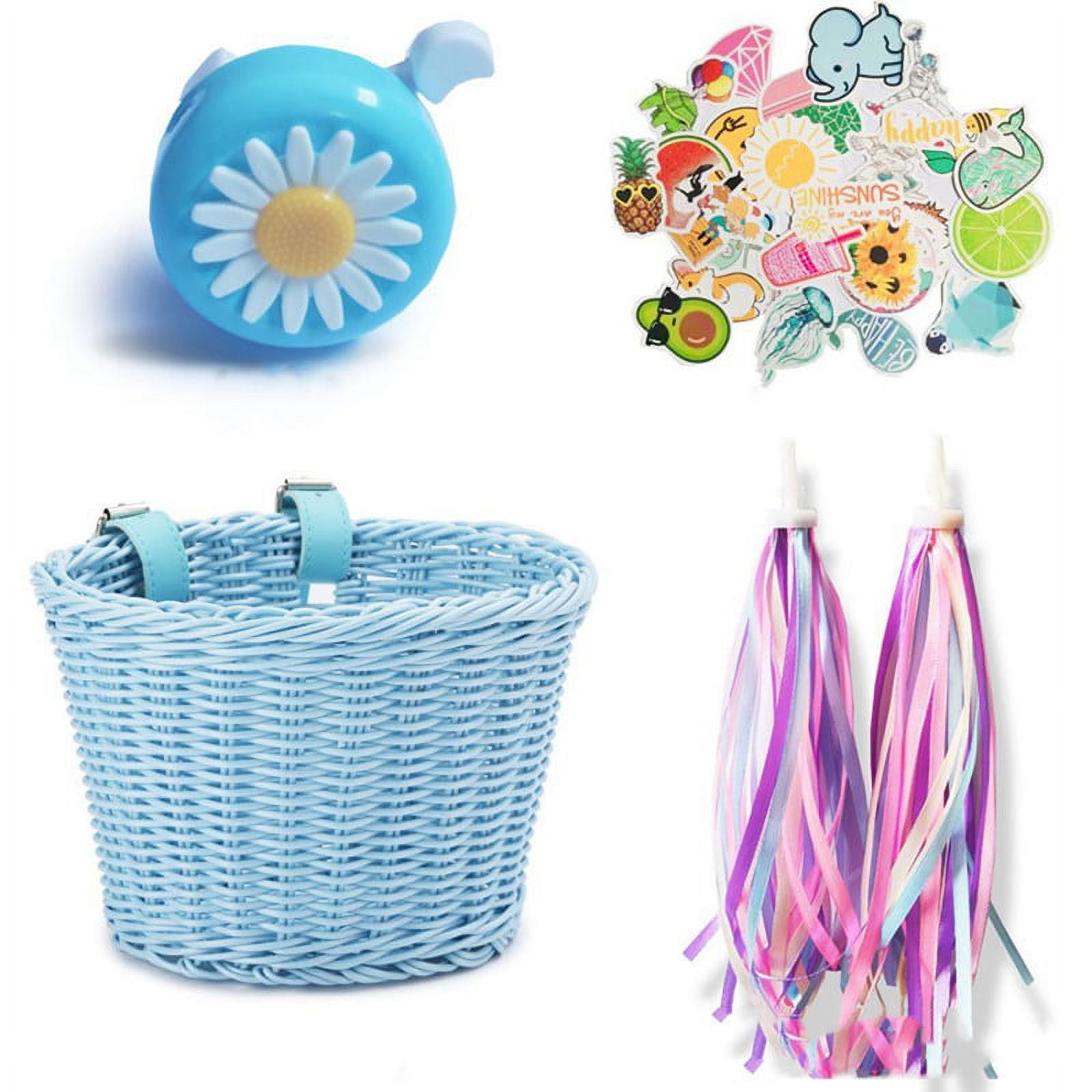 Kid's Bicycle Basket Streamers Set, Front Handlebar Kid's Bicycle ...