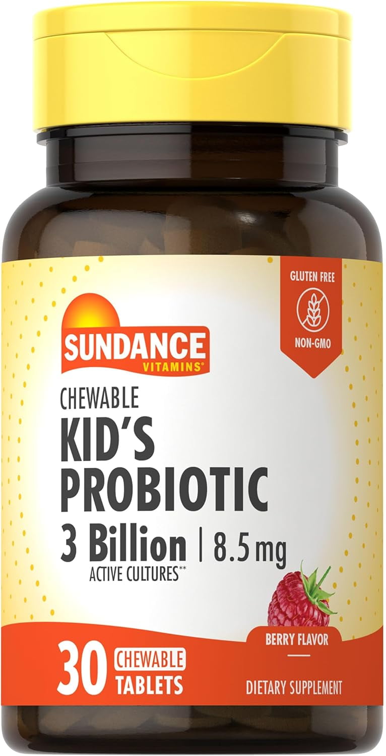 Kid's Chewable Probiotic | 30 Tablets | 3 Billion Active Cultures ...
