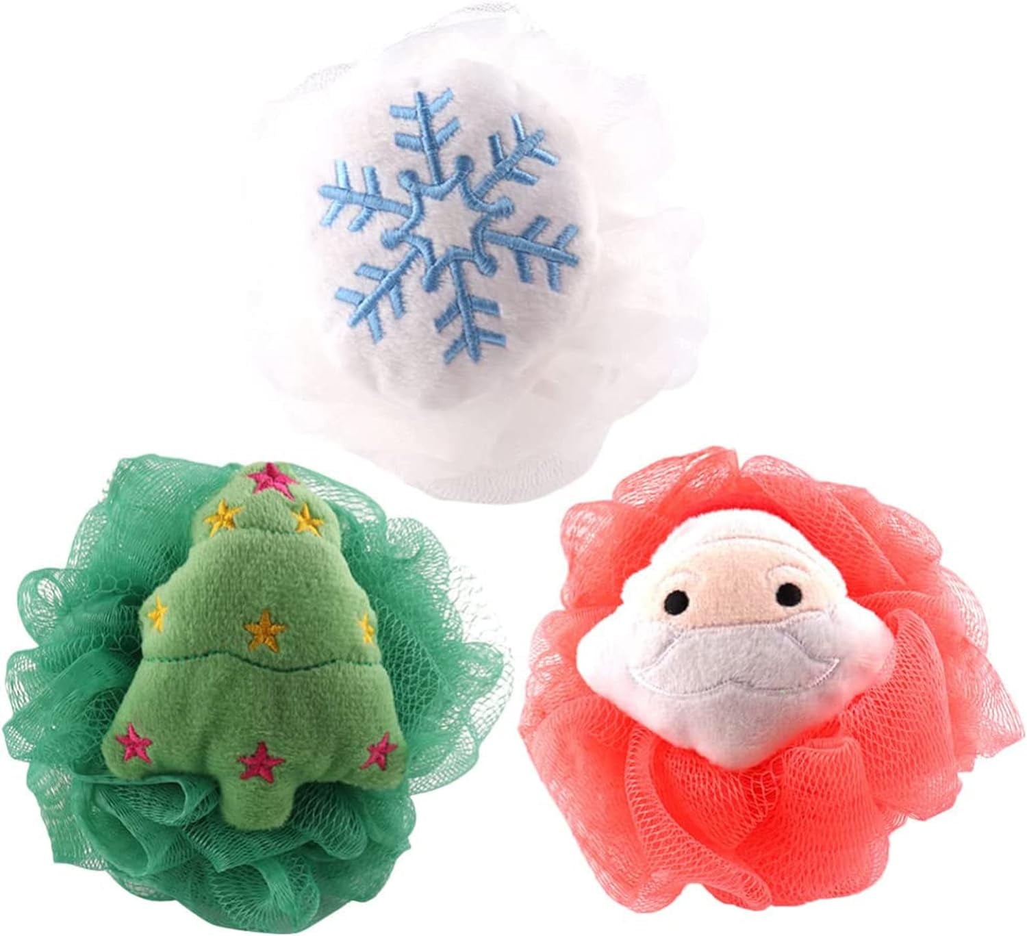 Kid's Christmas Bath Character Loofahs,Christmas Shower Loofah Sponge ...