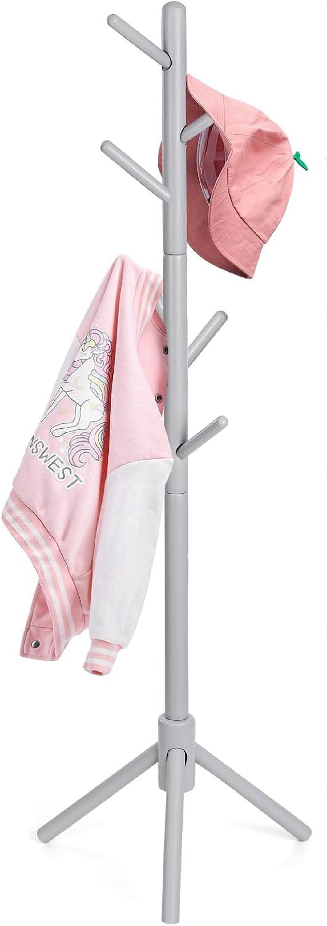 Kid's Coat Rack Stand Beech Wood Coats Tree, Height Adjustable ...