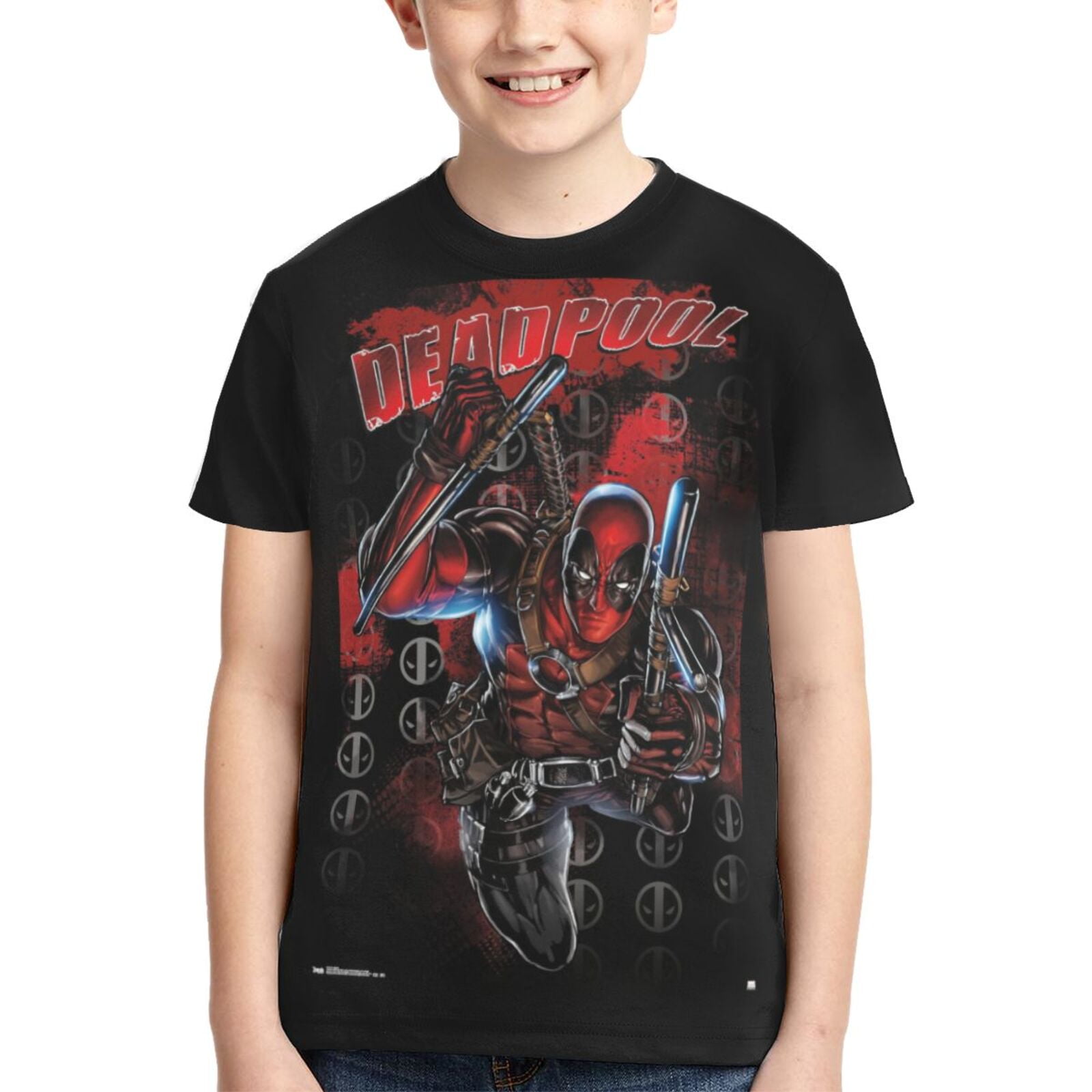 Kid's Comics - Deadpool Wall Poster Short Sleeve T-Shirt for Kids Boys ...