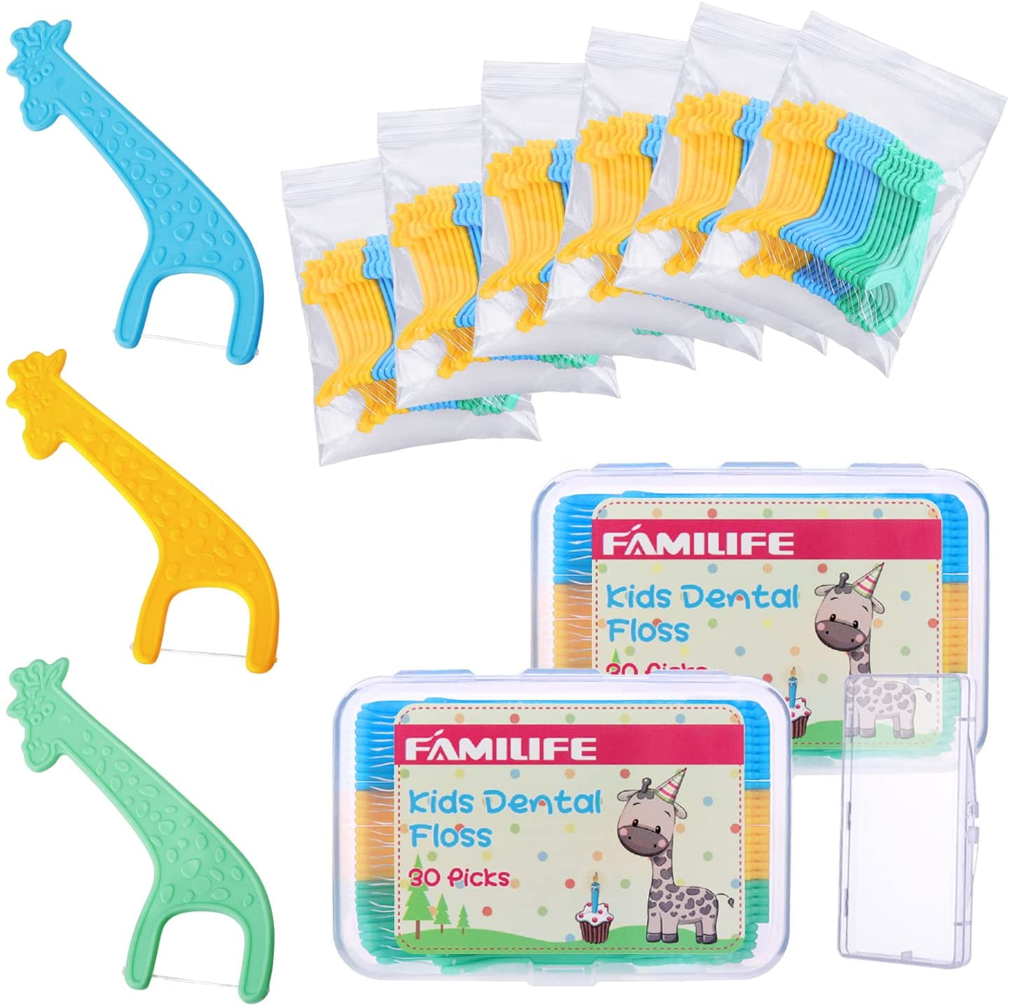 Kid's Dental Floss Picks, Unflavored Tooth Picks Flossers Children with ...