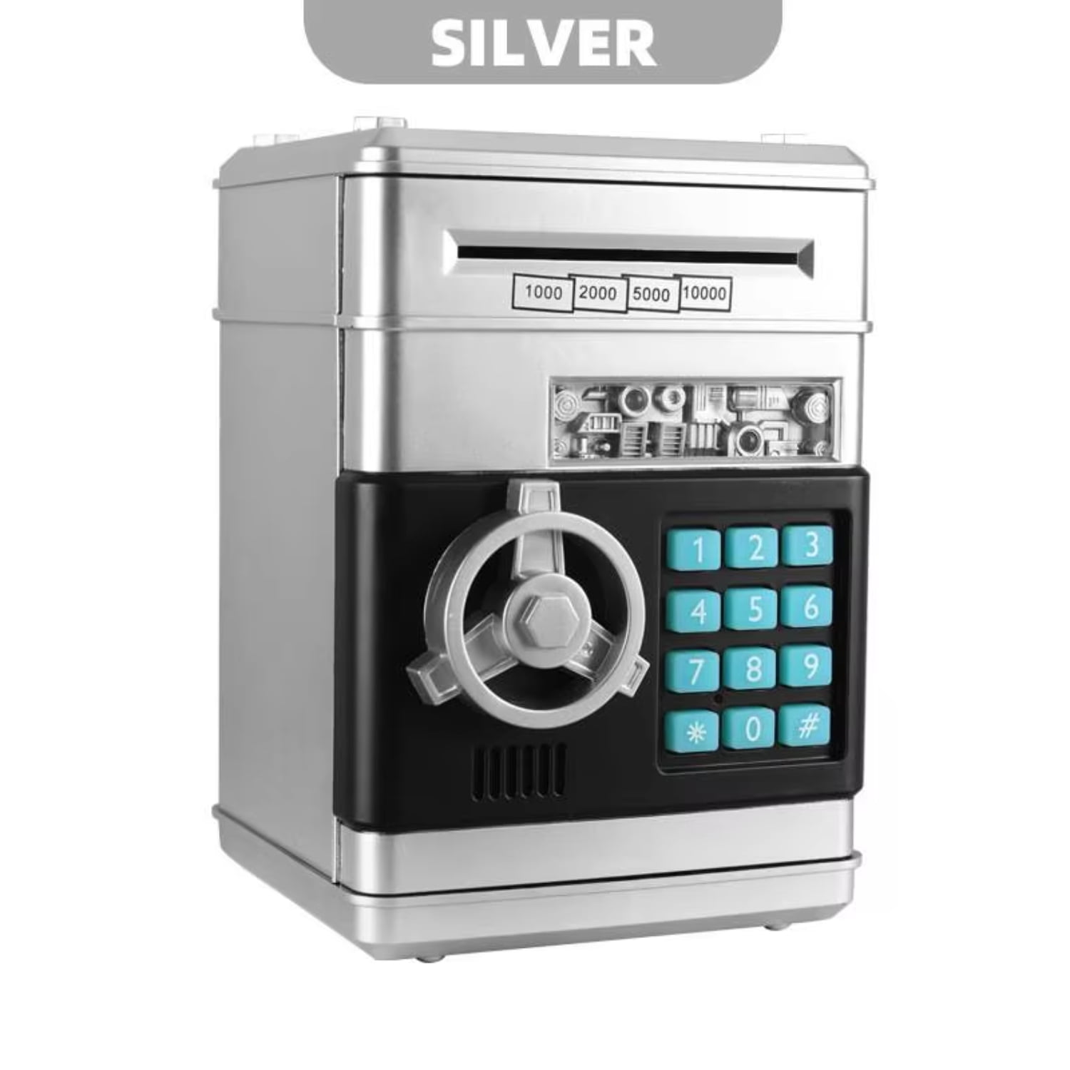 Kid‘s Electronic Automatic Mini Safe Piggy Bank With Password Lock Coin ...