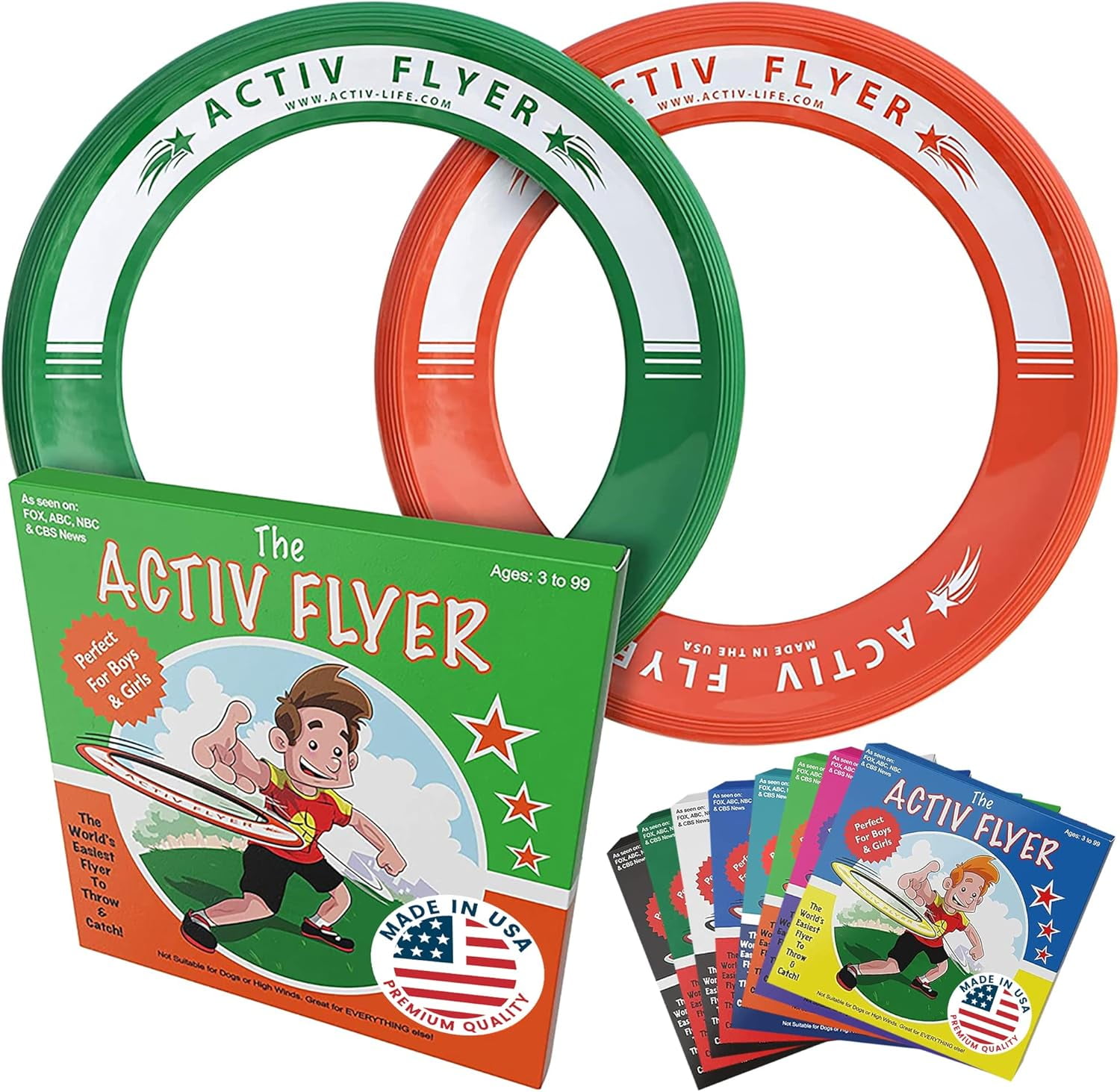Kid’s Flying Rings (2 Pack) They Fly Straight & Don’t Hurt, 80% Lighter ...