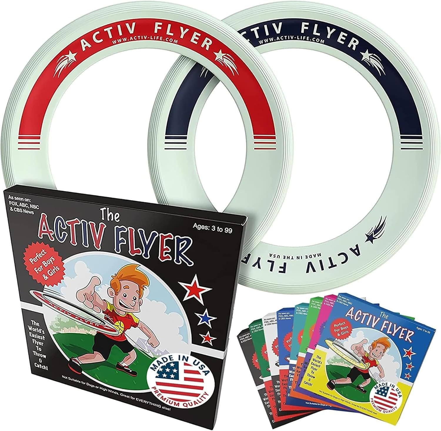Kid’s Flying Rings (2 Pack) They Fly Straight & Don’t Hurt, 80% Lighter ...