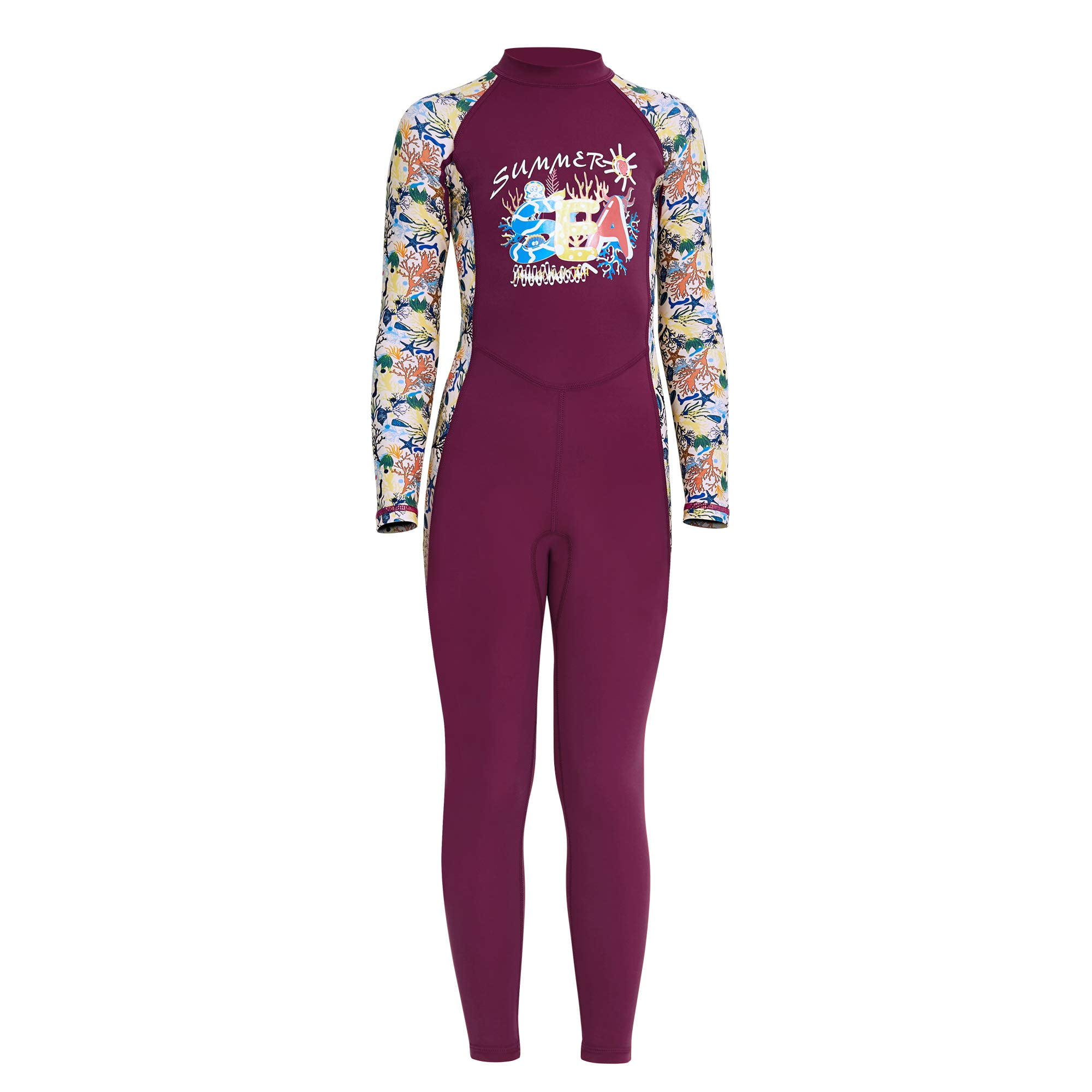 Kid's Full Body Swimwear Boys&Girls One Piece Swimsuit Long-Sleeve ...