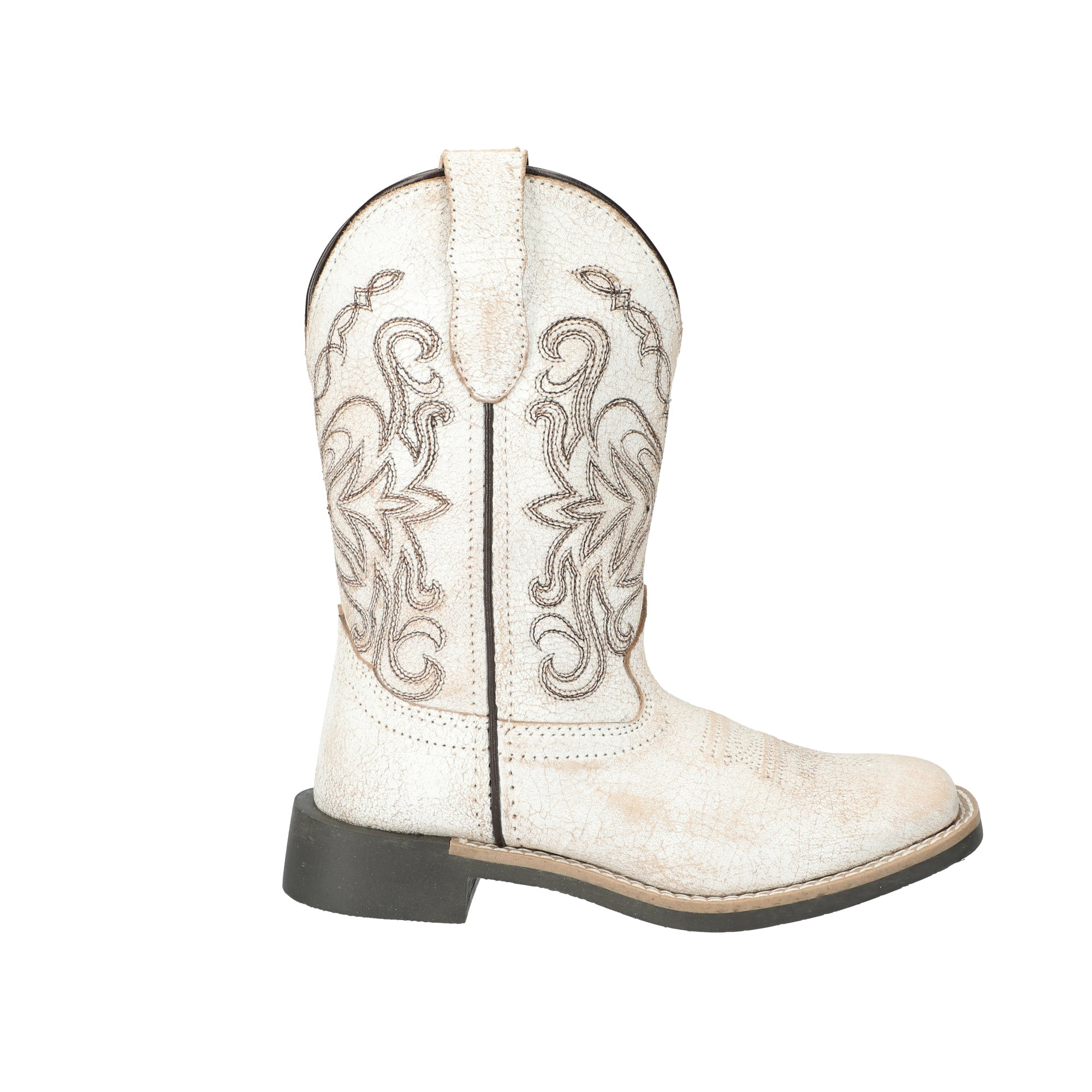 Kid's Georgia White Antique Leather Square Toe - Walmart.com