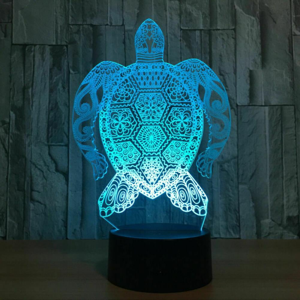 Kid's Gifts 3D LED Night Light Lamp Touch switch Sea Turtles 3D Desk ...