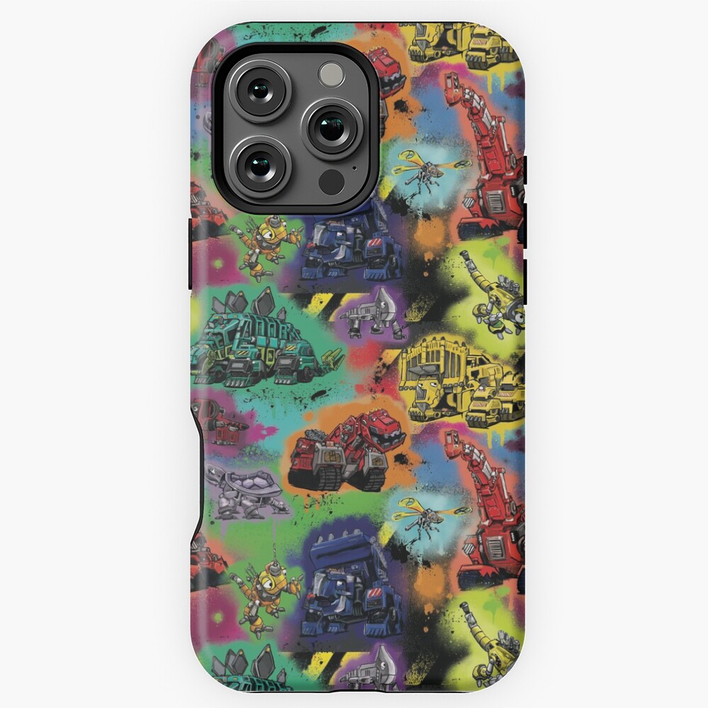 Kid's Graffiti Dino Print Monster Truck Phone Case for iPhone 16 15 14 ...