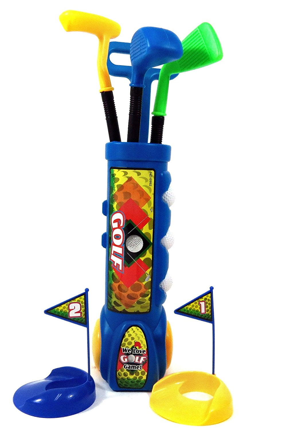 Kid's Happy Golfer Toy Golf Set w/ 3 Golf Balls, 3 Types of Clubs, 2 ...