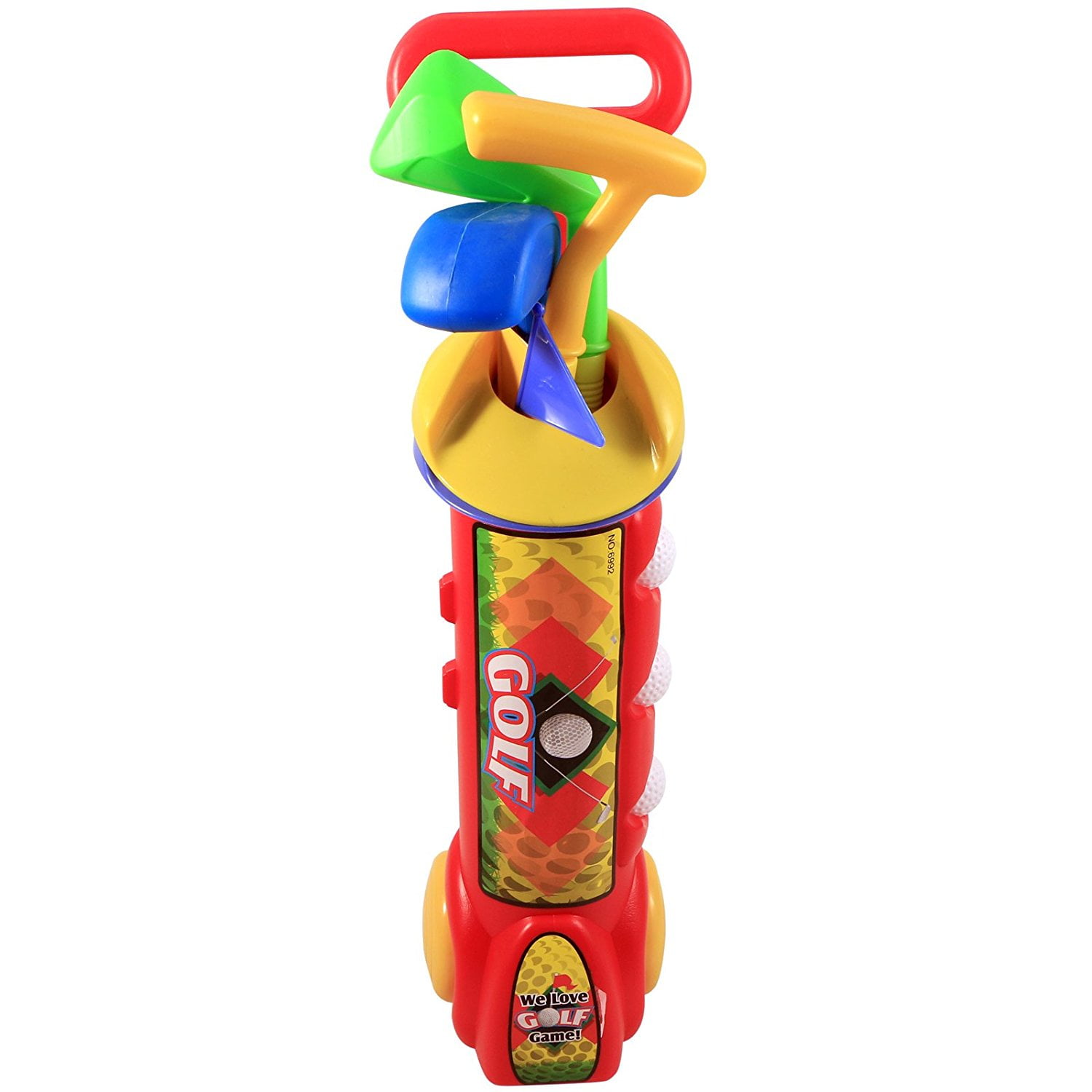 Kid's Happy Golfer Toy Golf Set w/ 3 Golf Balls, 3 Types of Clubs, 2 ...