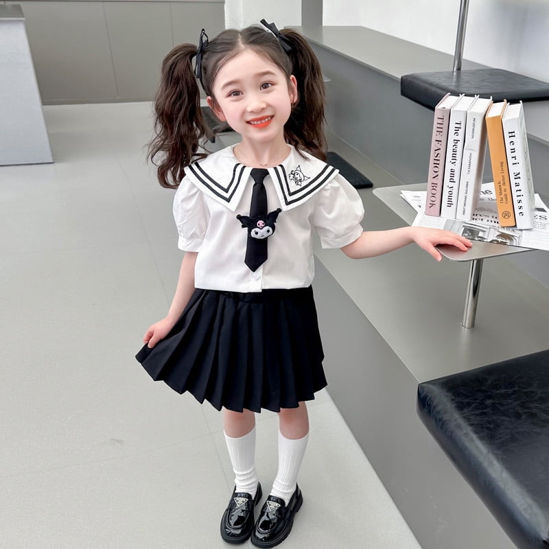 Kid‘s Jk Shirt Pleated Skirt Bow Tie Anime Kuromi Sanrios Summer Lolita ...