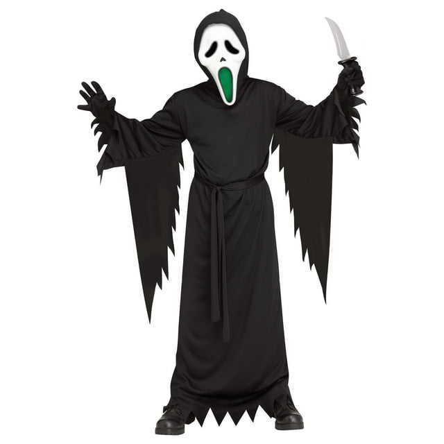 Scary Halloween Horror Ghostface Mask: Kid's Light Up Fade Mouth Ghost ...