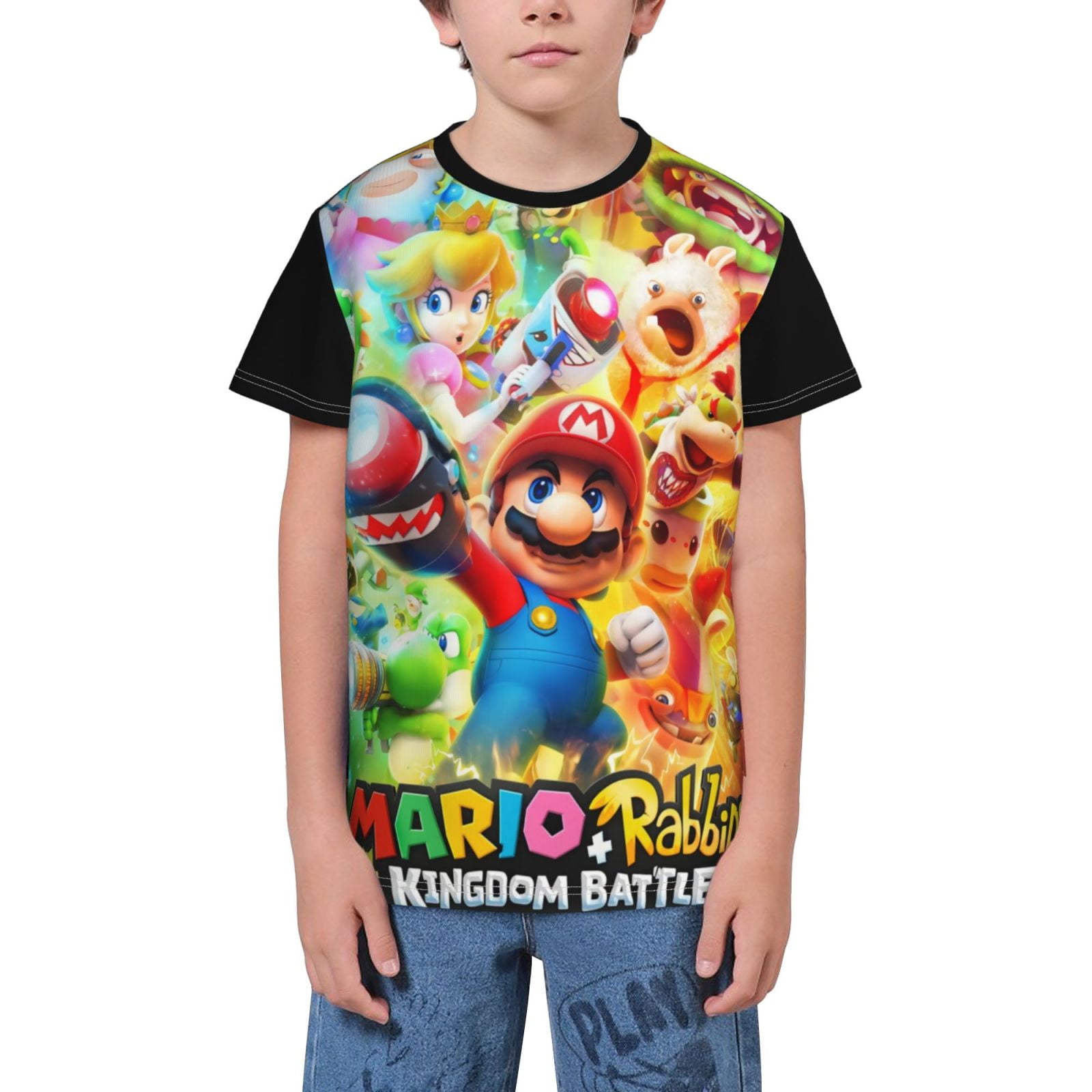 Kid's Mario Rabbids Kingdom Battle Crewmate Short Sleeve T-Shirt for ...