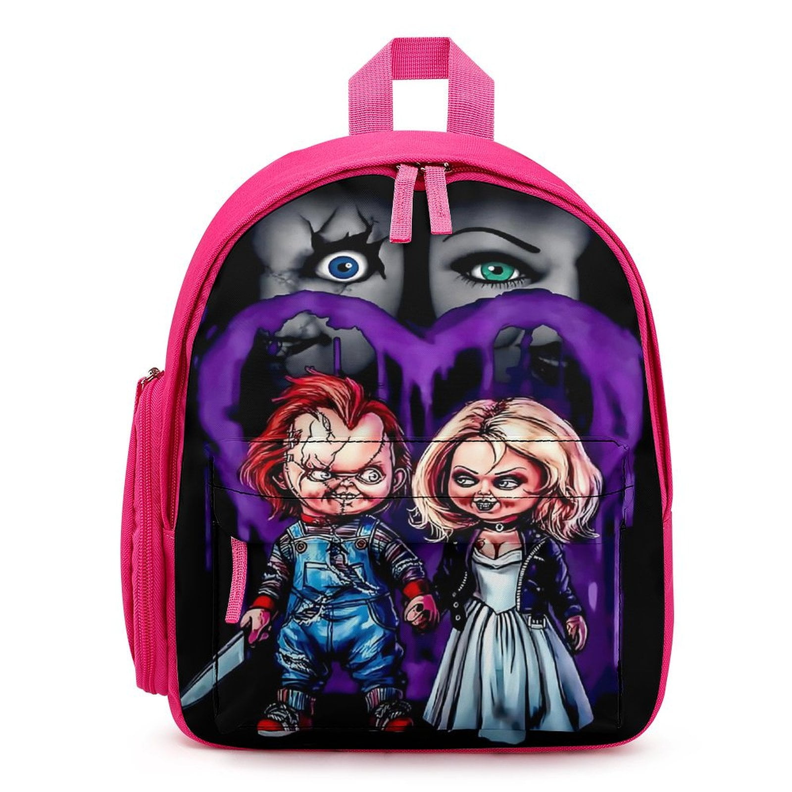 Small Backpack 12 inch Bride of Chucky and Tiffany Backpack with Front ...
