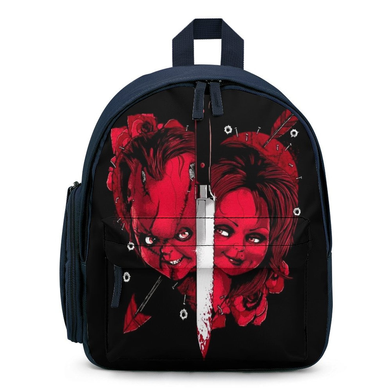 Small Backpack 12 inch Bride of Chucky and Tiffany Backpack with Front ...