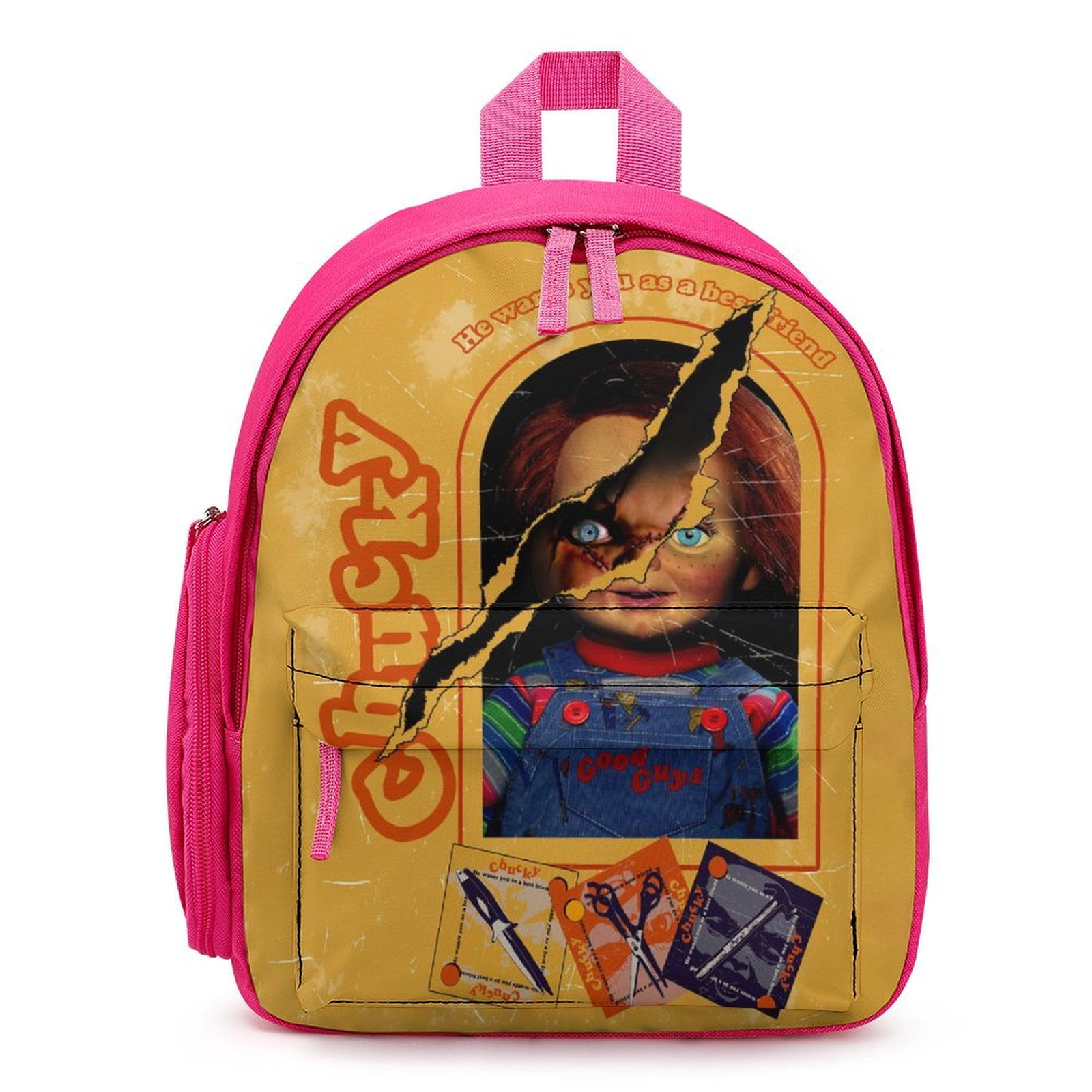 Small Backpack 12 inch Bride of Chucky Backpack with Front Pocket ...