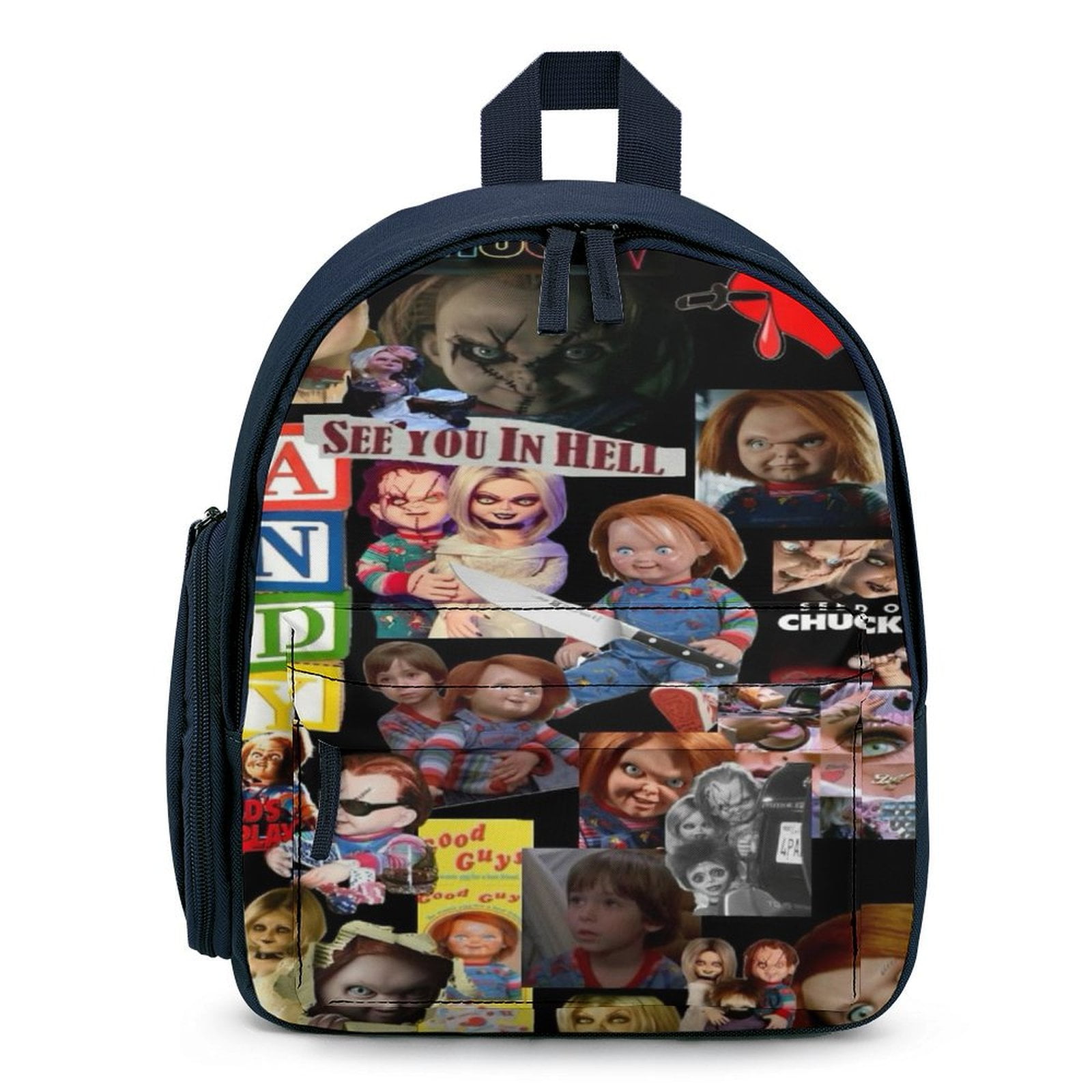 Small Backpack 12 inch Bride of Chucky Backpack with Front Pocket ...