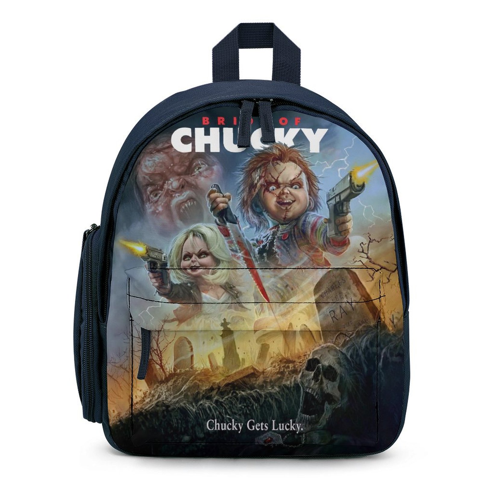 Small Backpack 12 inch Bride of Chucky Backpack with Front Pocket ...