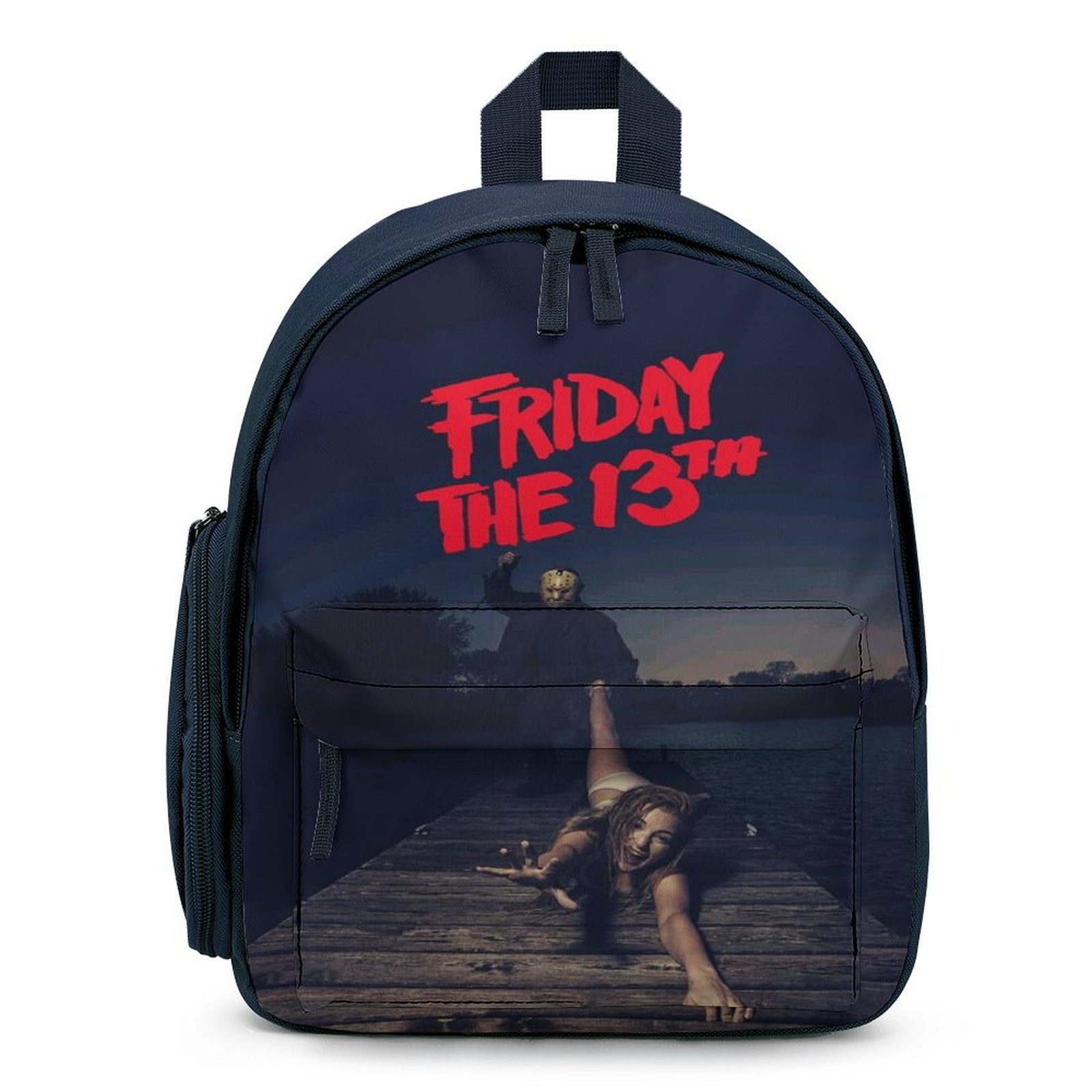 Small Backpack 12 inch Horror Movie Friday The 13th Backpack with Front ...