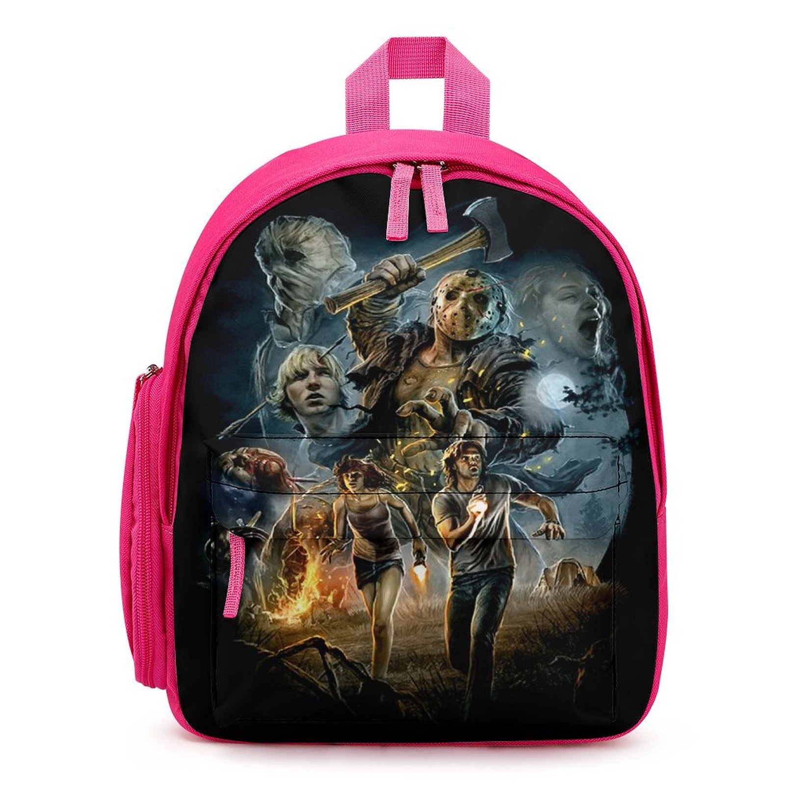 Small Backpack 12 inch Horror Movie Friday The 13th Backpack with Front ...